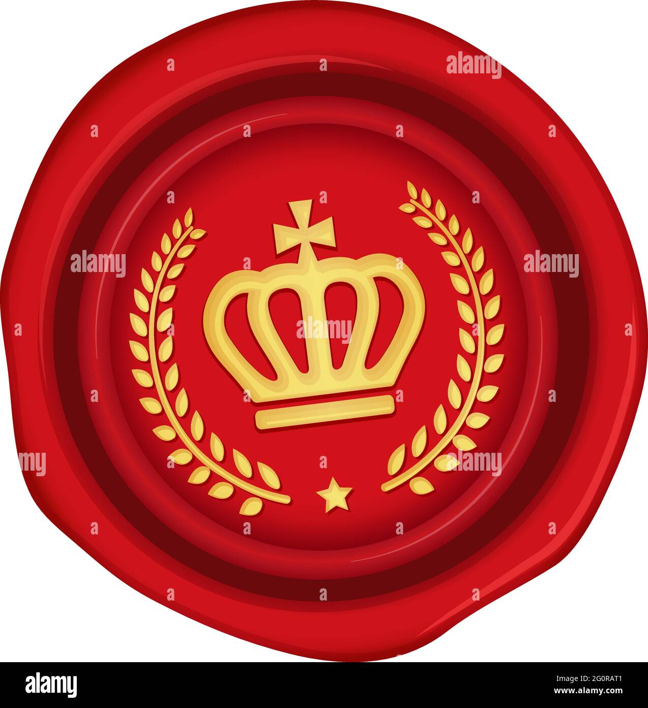 Sealing wax stamp vector illustration ( crown emblem mark Stock Vector ...
