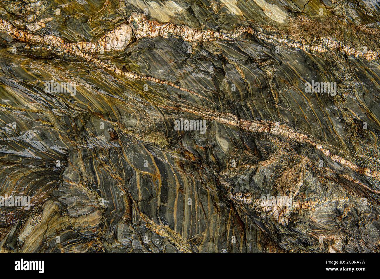 The rocks in the Porthleven Cliffs are mainly fine grained sedimentary ...