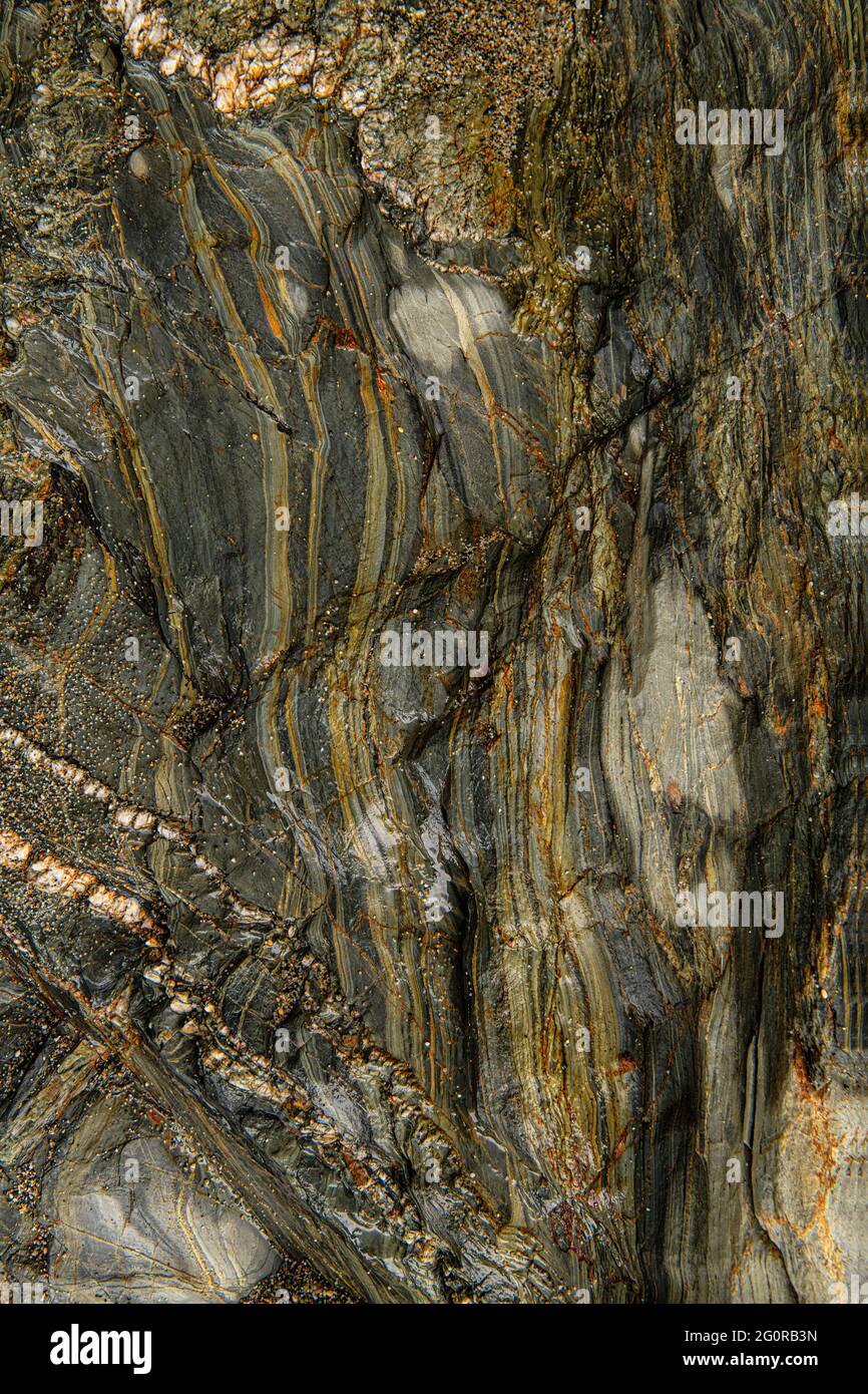 The rocks in the Porthleven Cliffs are mainly fine grained sedimentary ...