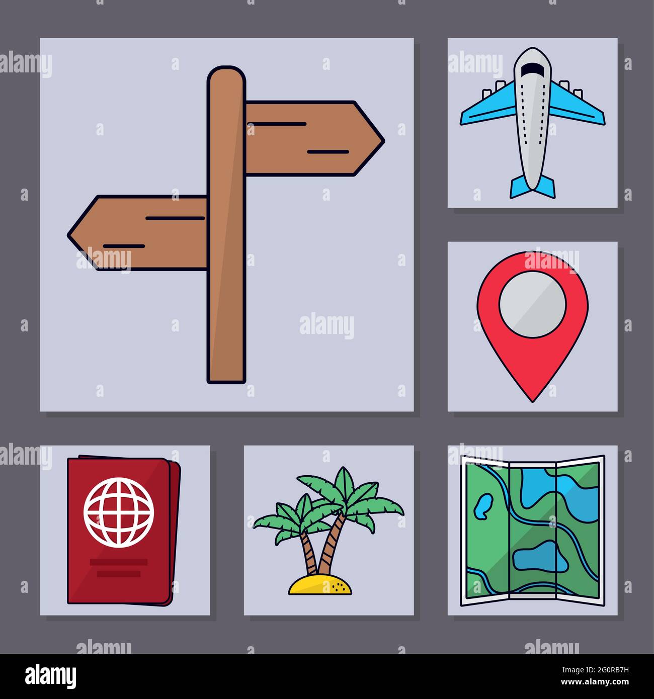 Set travel stuff adventure Stock Vector Images - Alamy