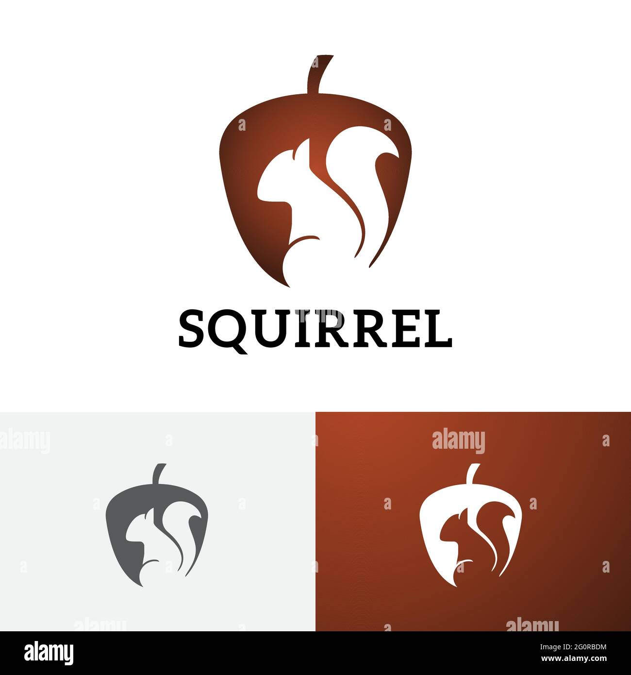 Squirrel Nut Chipmunk Abstract Negative Space Logo Stock Vector Image ...