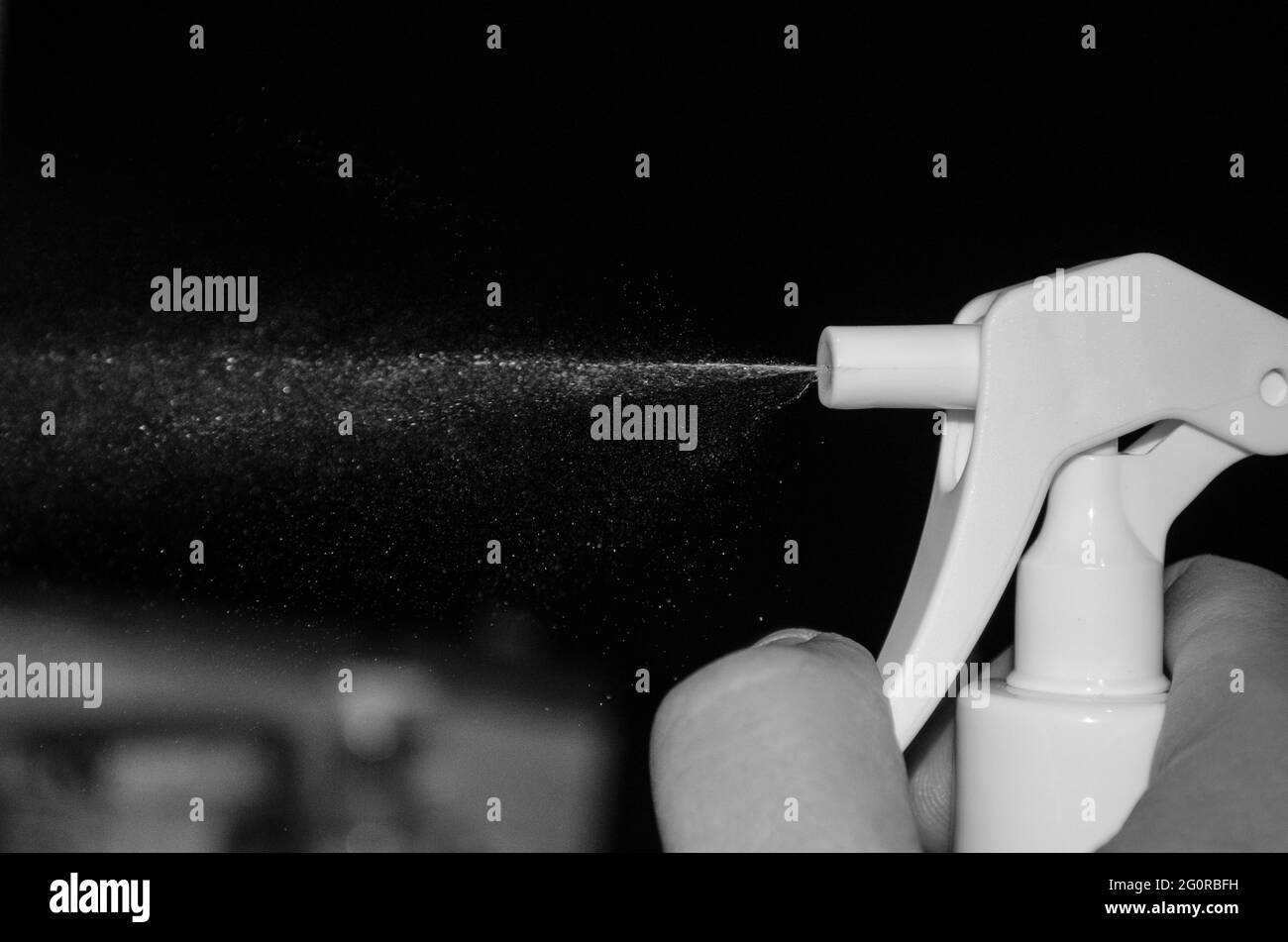 Sanitary spraying Black and White Stock Photos & Images - Alamy