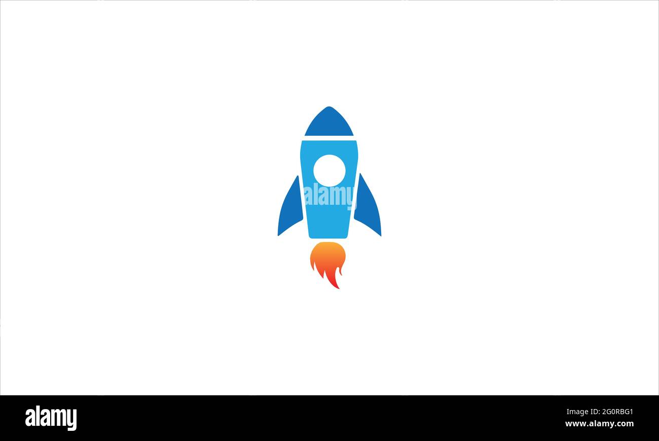 Rocket Spaceship take off with fire icon logo design template ...