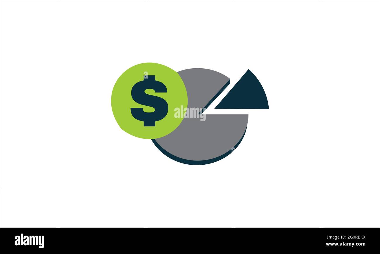 Chart dollar finance graph pie icon logo illustration template Stock ...