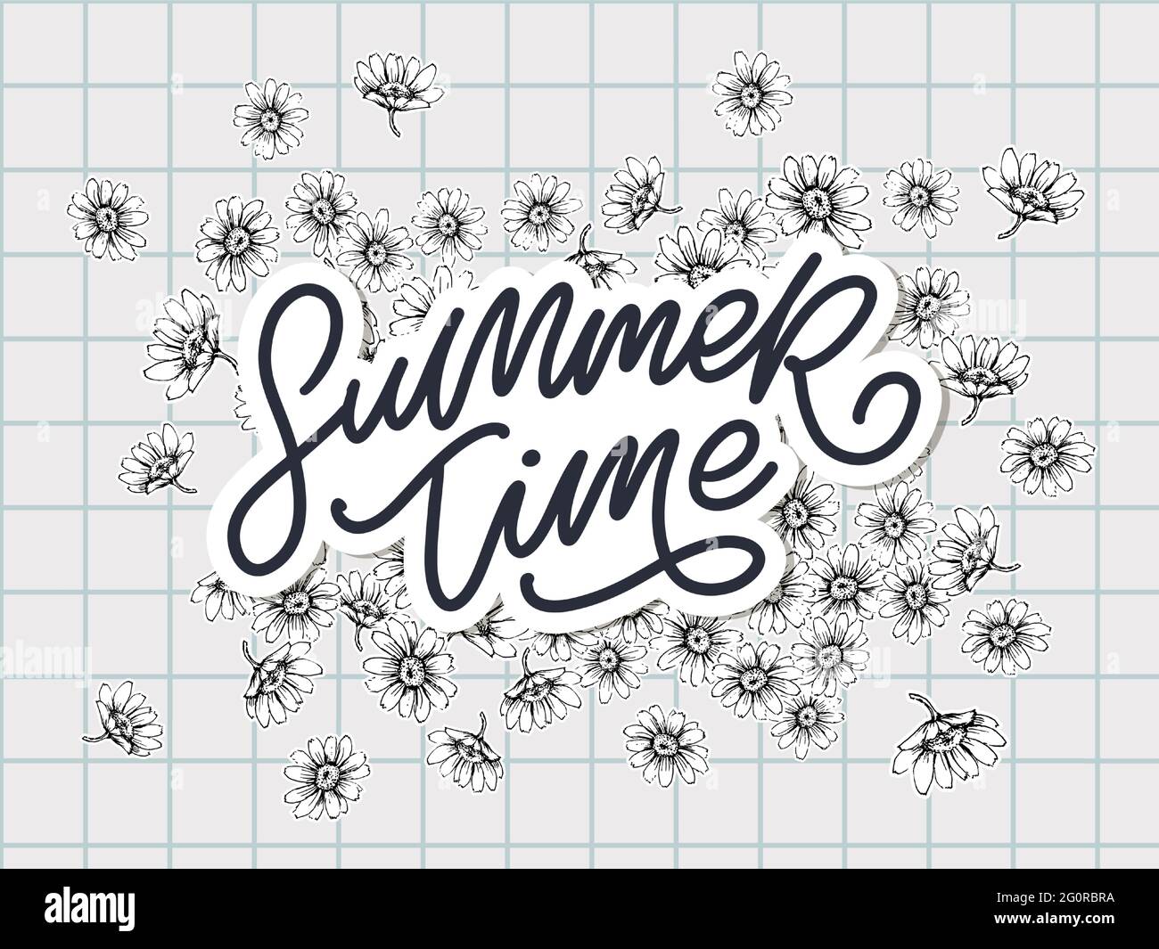 summer sale banner with flowers letter Stock Vector Image & Art - Alamy