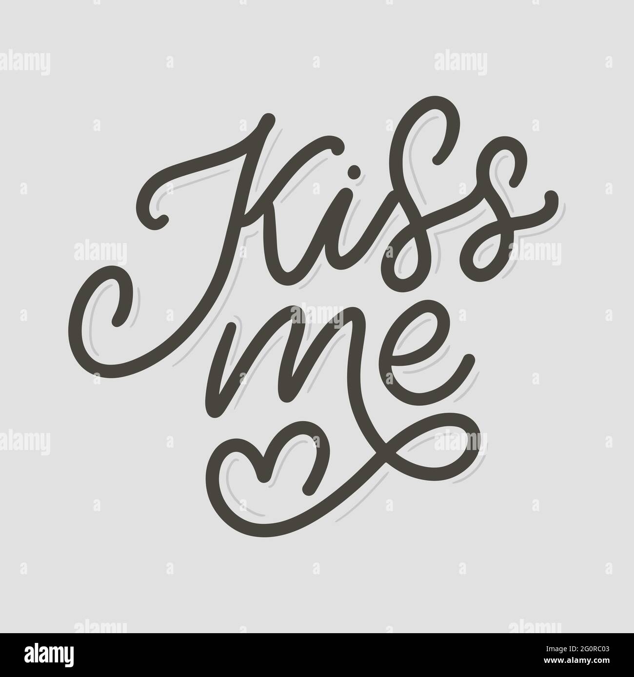 kiss me hand lettering scalable and editable vector Stock Vector Image ...