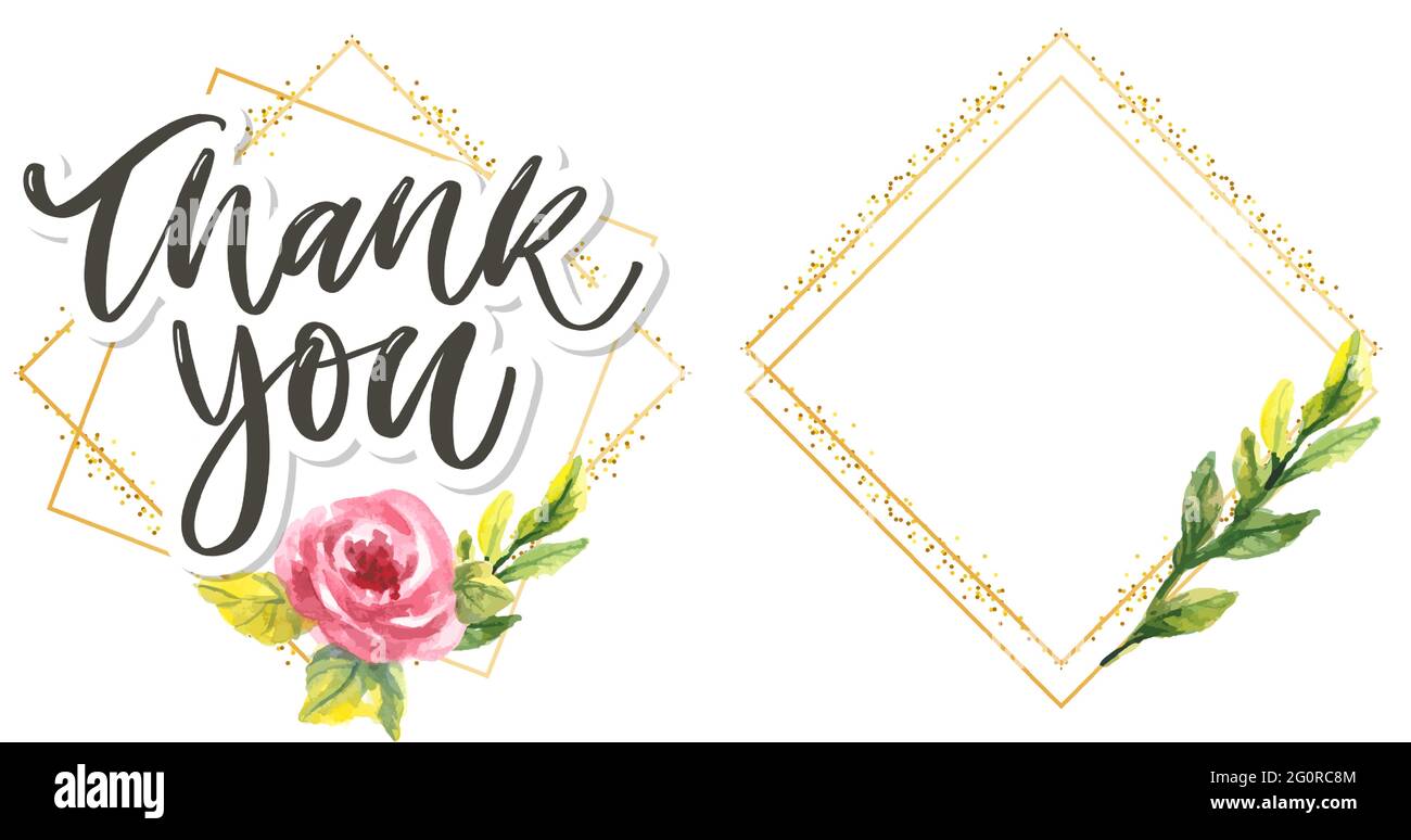 Cute Thank You Script Card Stock Vector Image & Art - Alamy