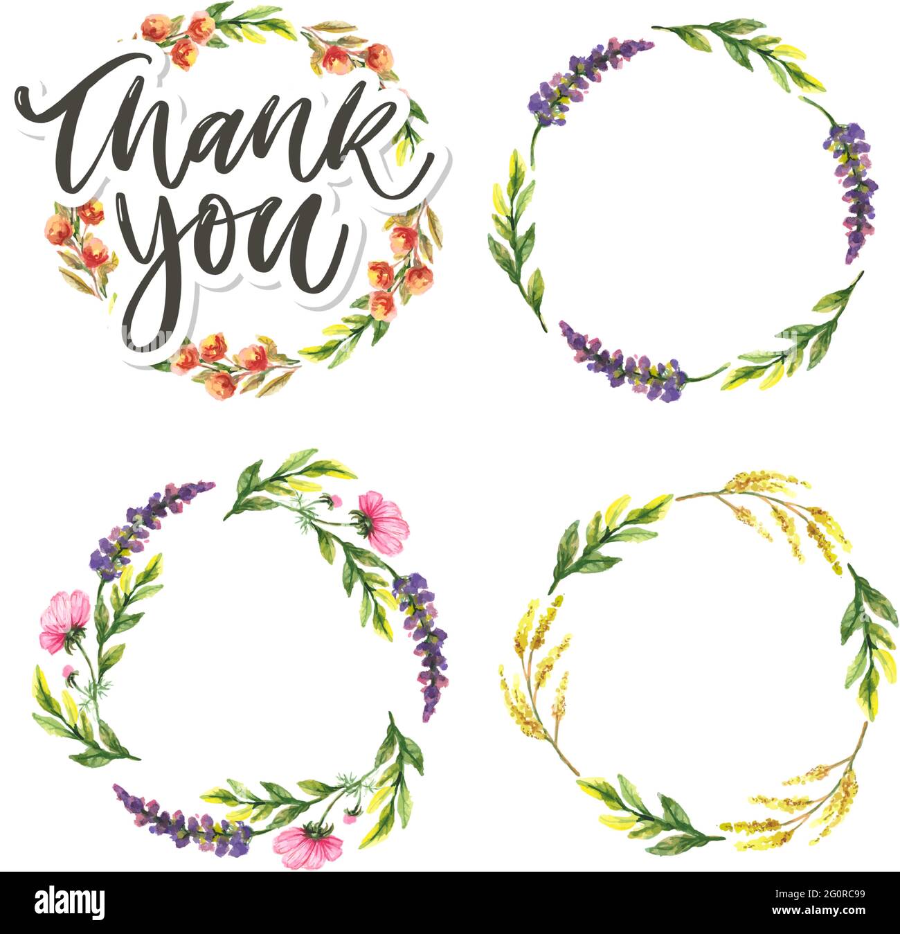Cute Thank You Script Card Stock Vector Image & Art - Alamy