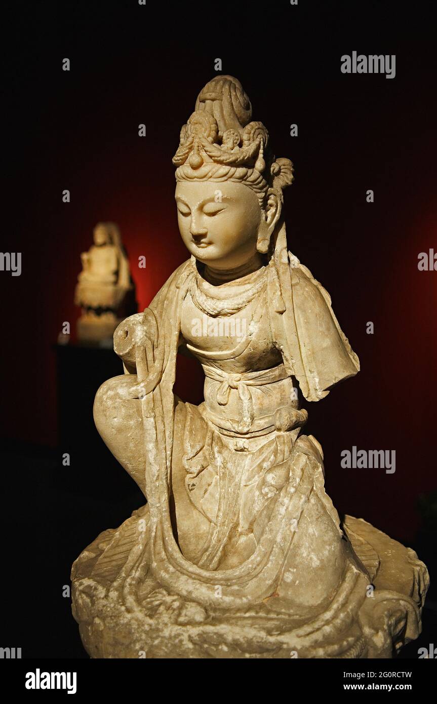 China, Shanghai, People Square, Shanghai Museum, Bodhisatva stone ...