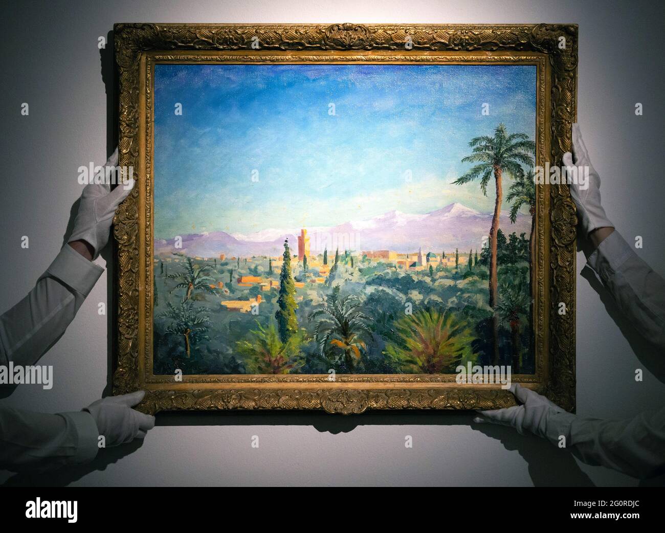 London, UK. 3rd June, 2021. 'The Atlas mountains from Marrakech' by Sir ...