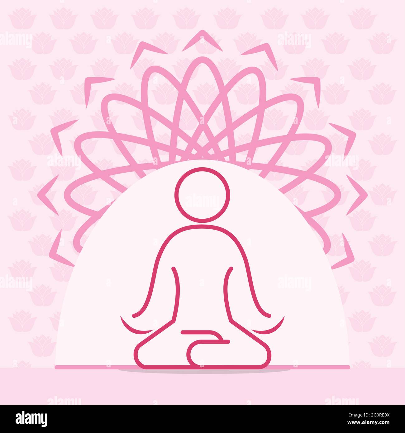pink meditation person illustration design Stock Vector Image & Art - Alamy
