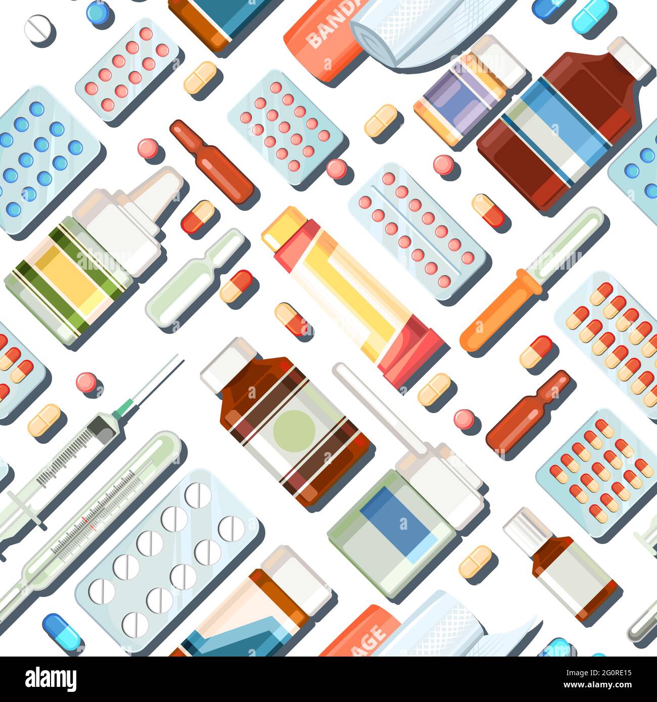 Medicines seamless pattern. Illustration with pills. Concurrency ...