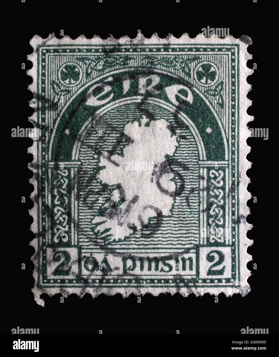 A stamp printed in Ireland shows Map of Ireland, circa 1934 Stock Photo ...