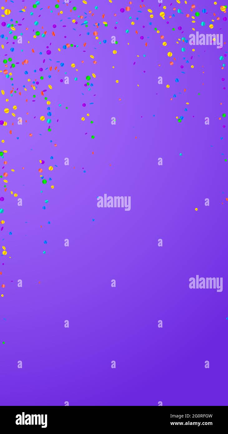 Festive amazing confetti. Celebration stars. Bright confetti on violet ...