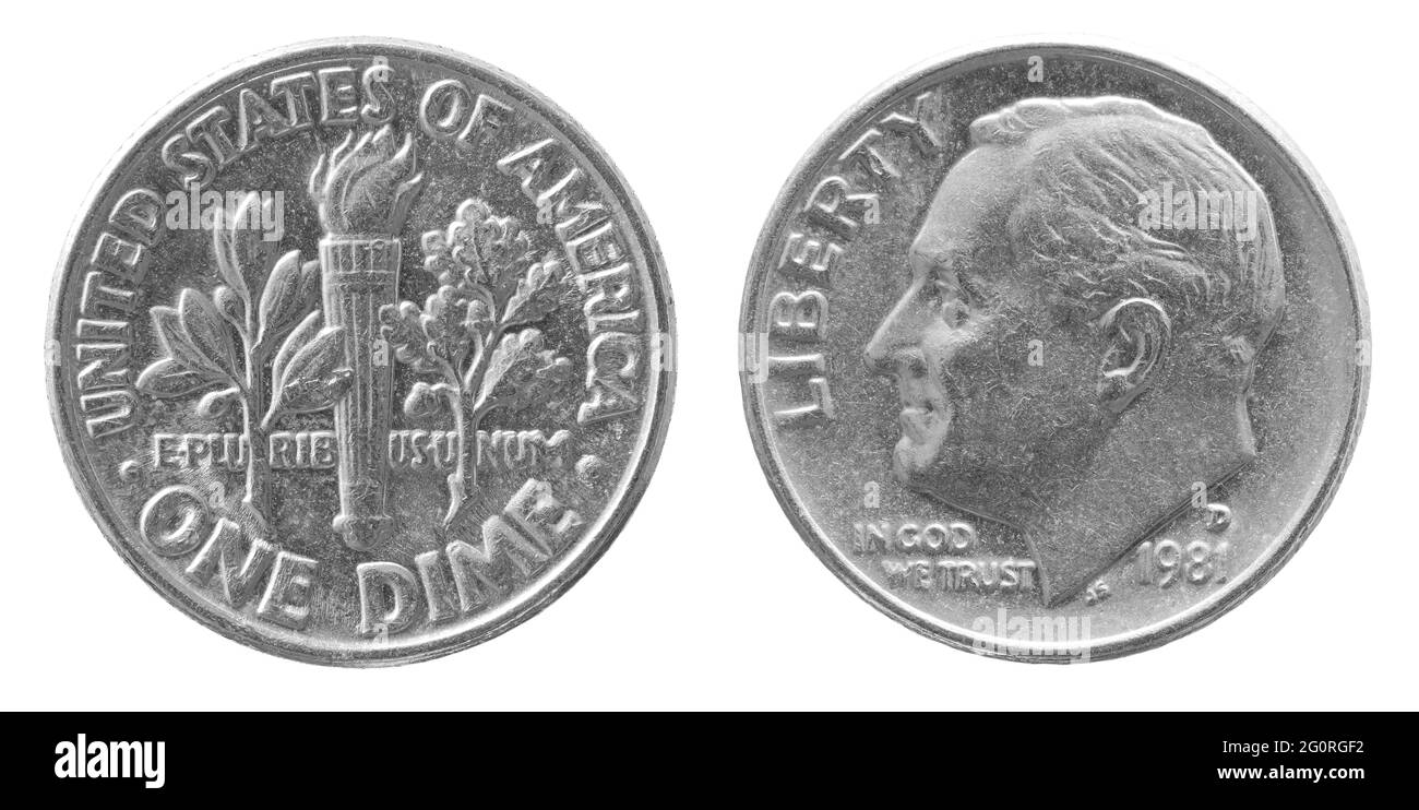 Dime Coin Front And Back