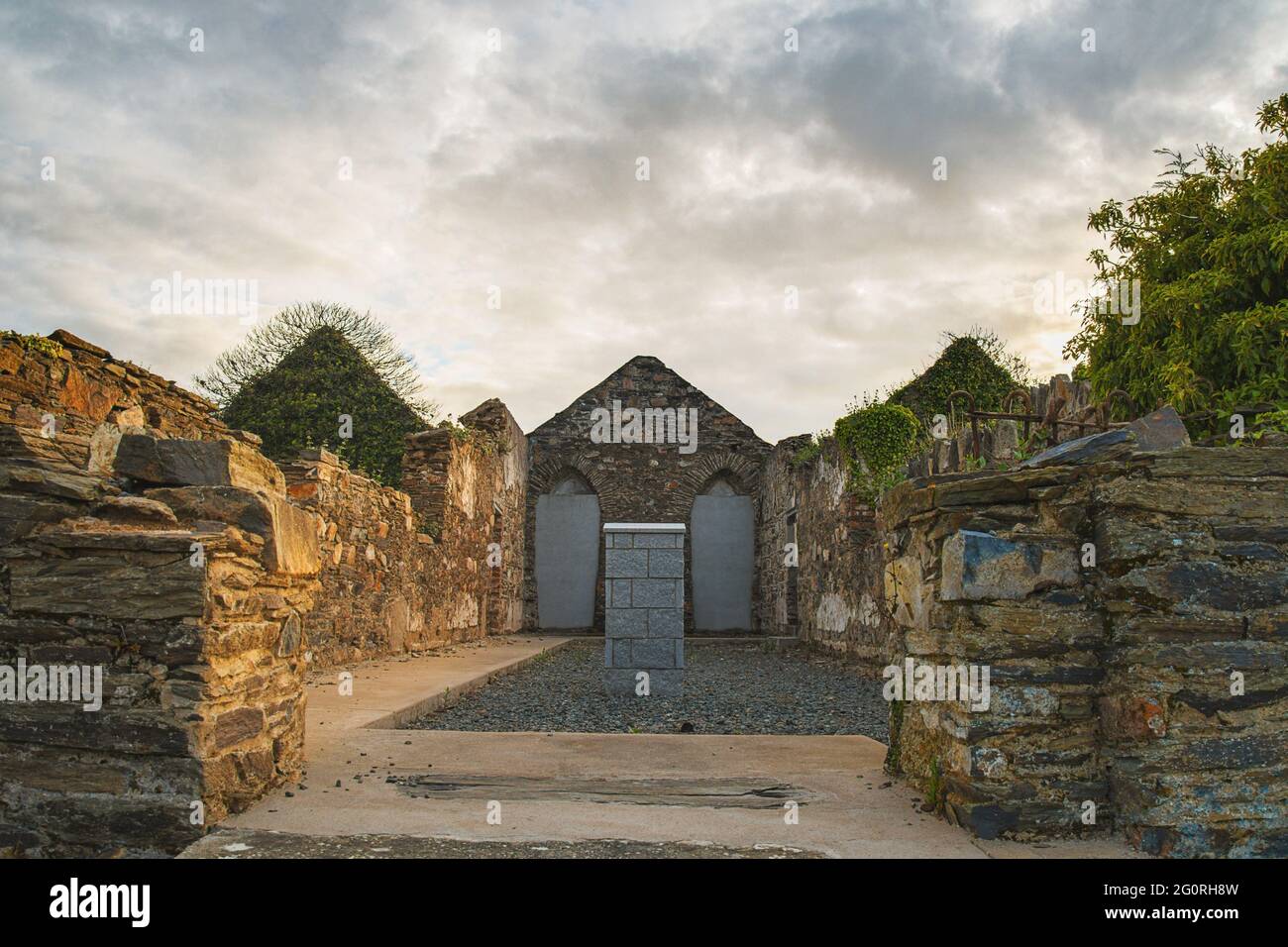 Irish Church and the old cemetery. Saint Patricks Church in Castletown ...