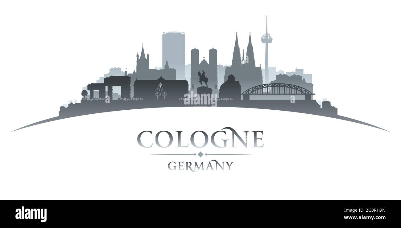 Cologne Germany city skyline silhouette. Vector illustration Stock ...