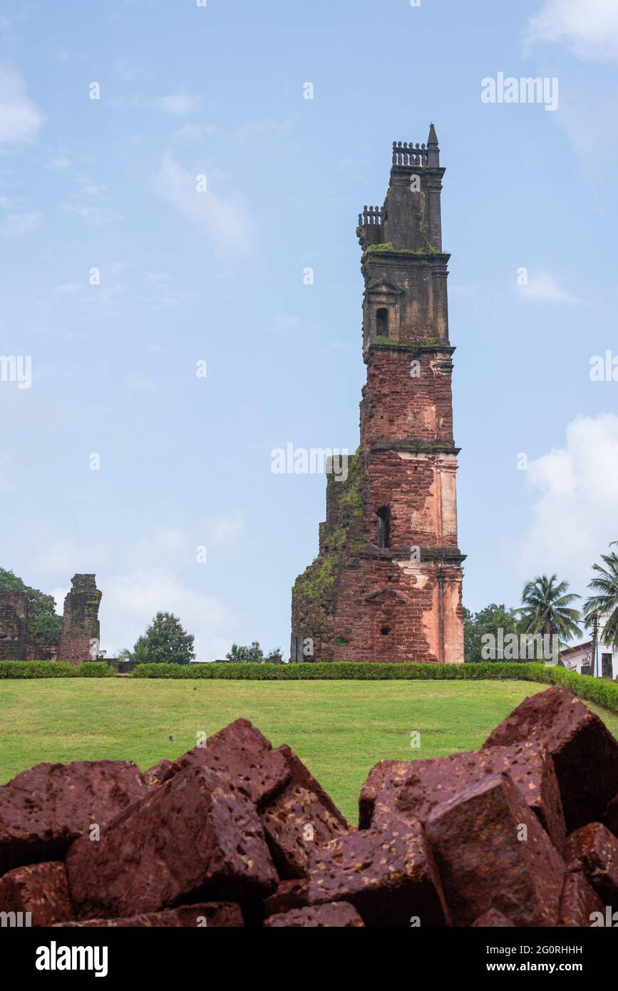 St augustine tower old goa hi-res stock photography and images - Alamy
