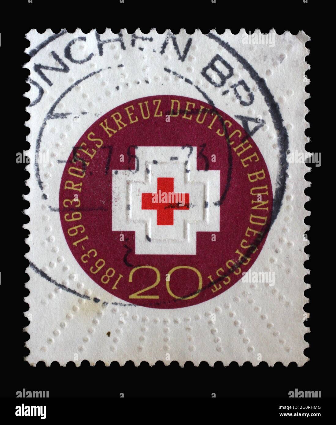 Stamp printed in Germany shows 100th Anniversary of International Red ...
