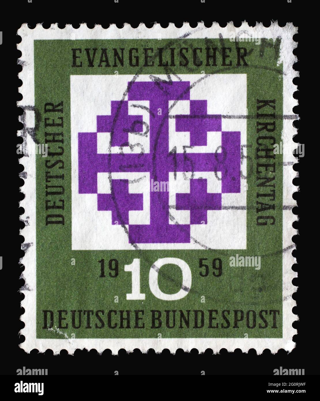 Stamp printed in Germany shows Synod Emblem, Meeting of German ...