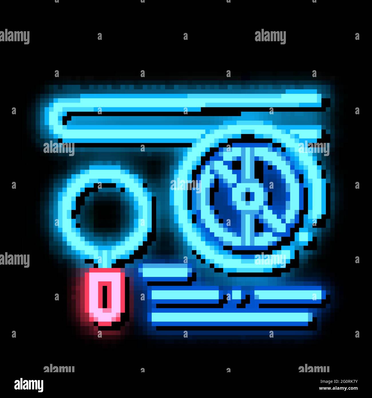 Engine Magnifier neon glow icon illustration Stock Vector Image & Art ...