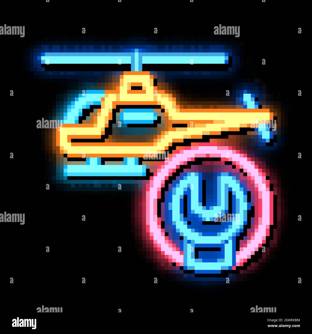 Helicopter Wrench neon glow icon illustration Stock Vector Image & Art ...