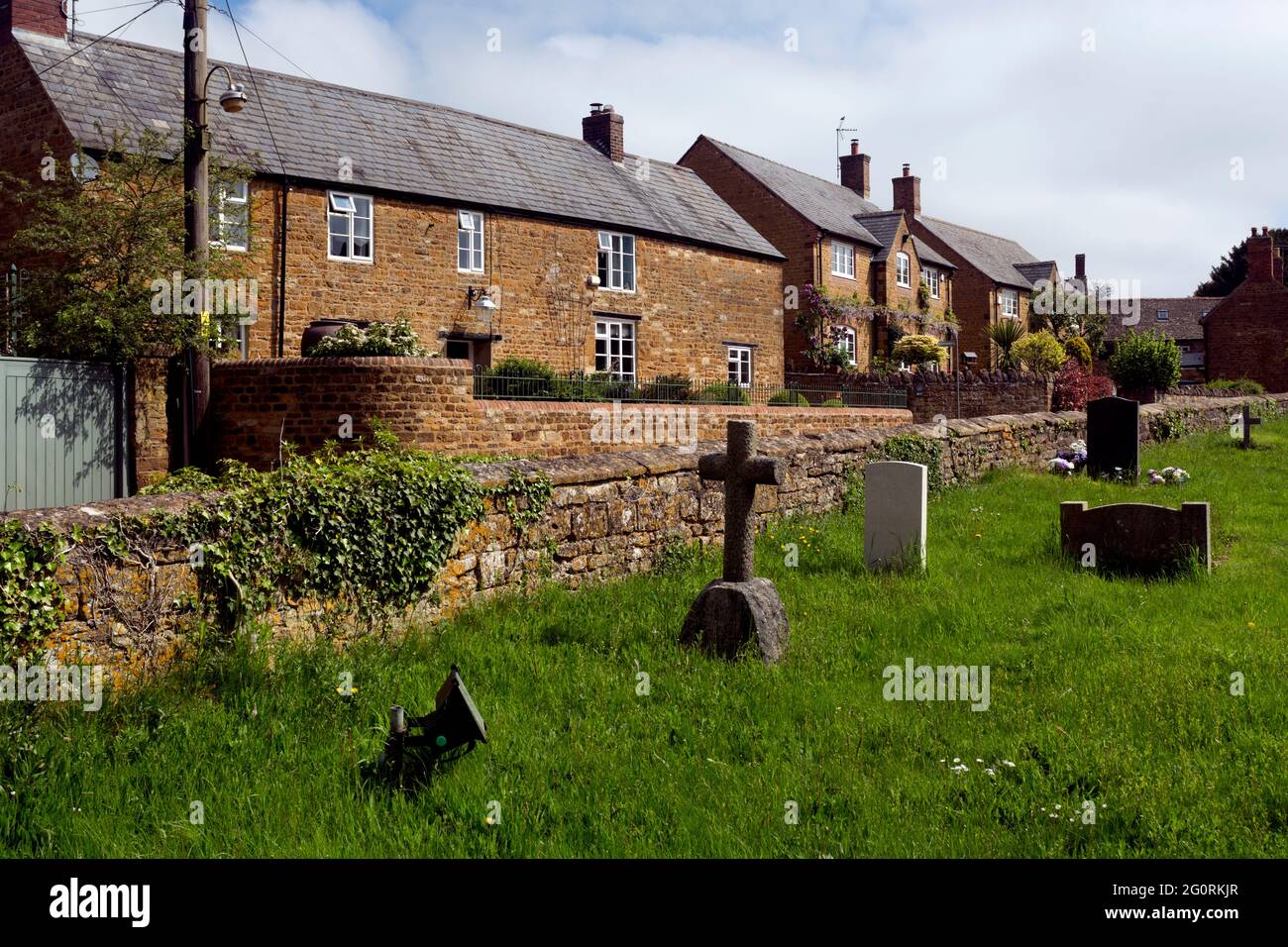 Rushton village from All Saints churchyard, Northamptonshire, England ...