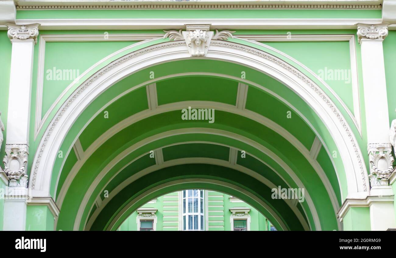 Green arch classical architecture a urban view Stock Photo - Alamy