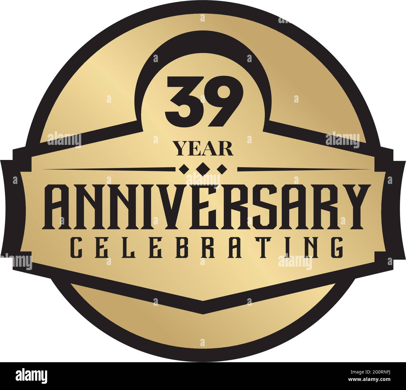 39th celebrating anniversary logo design vector template Stock Vector ...
