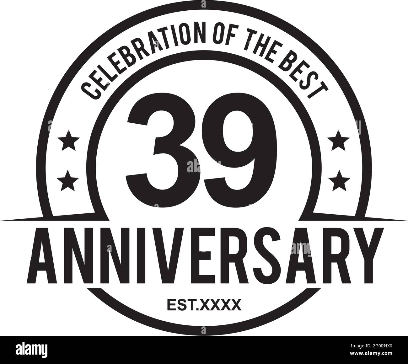 39th celebrating anniversary logo design vector template Stock Vector ...
