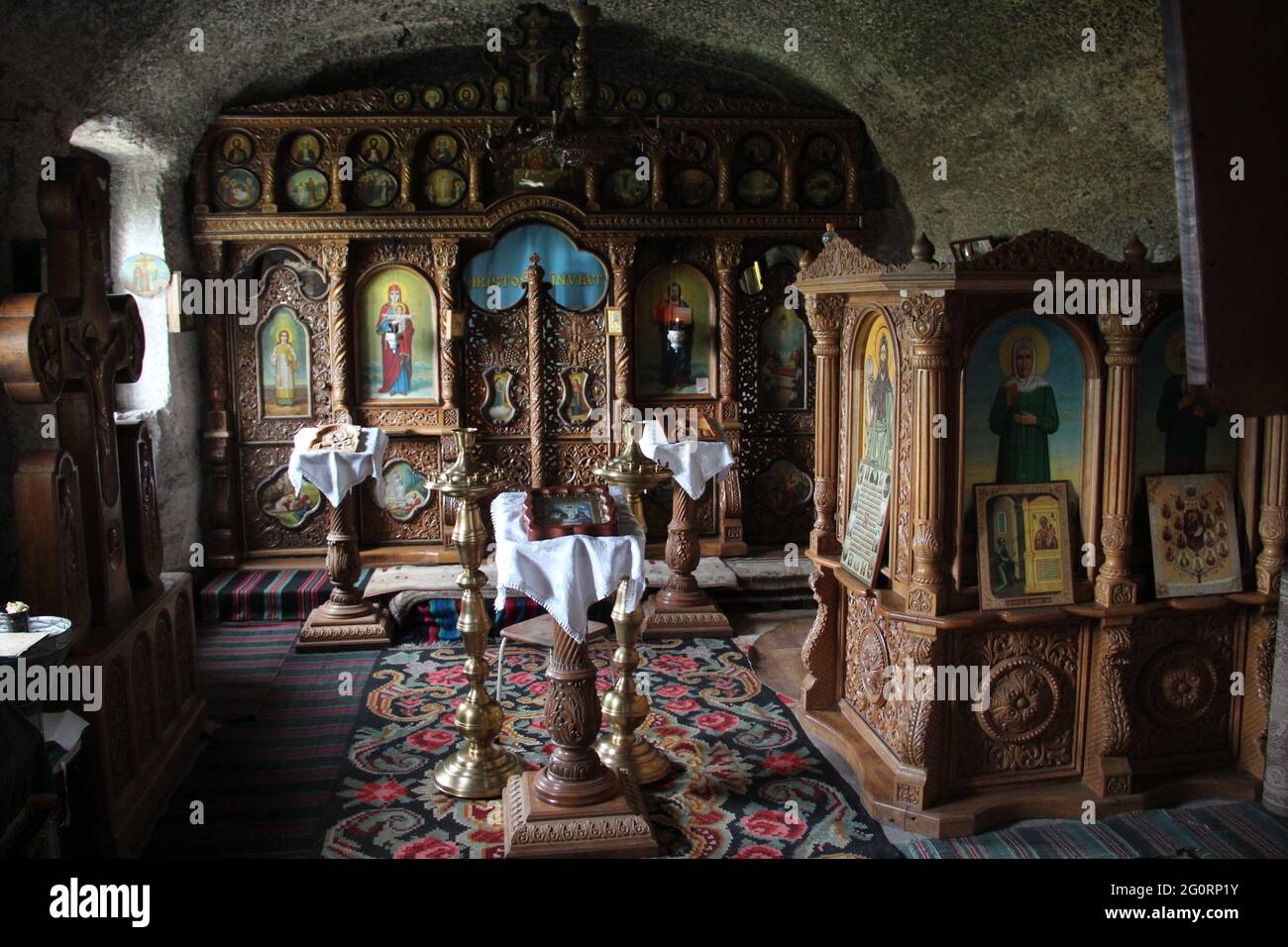 A cave chapel in the Orheiul Vechi Monastery Complex in Moldova Stock ...
