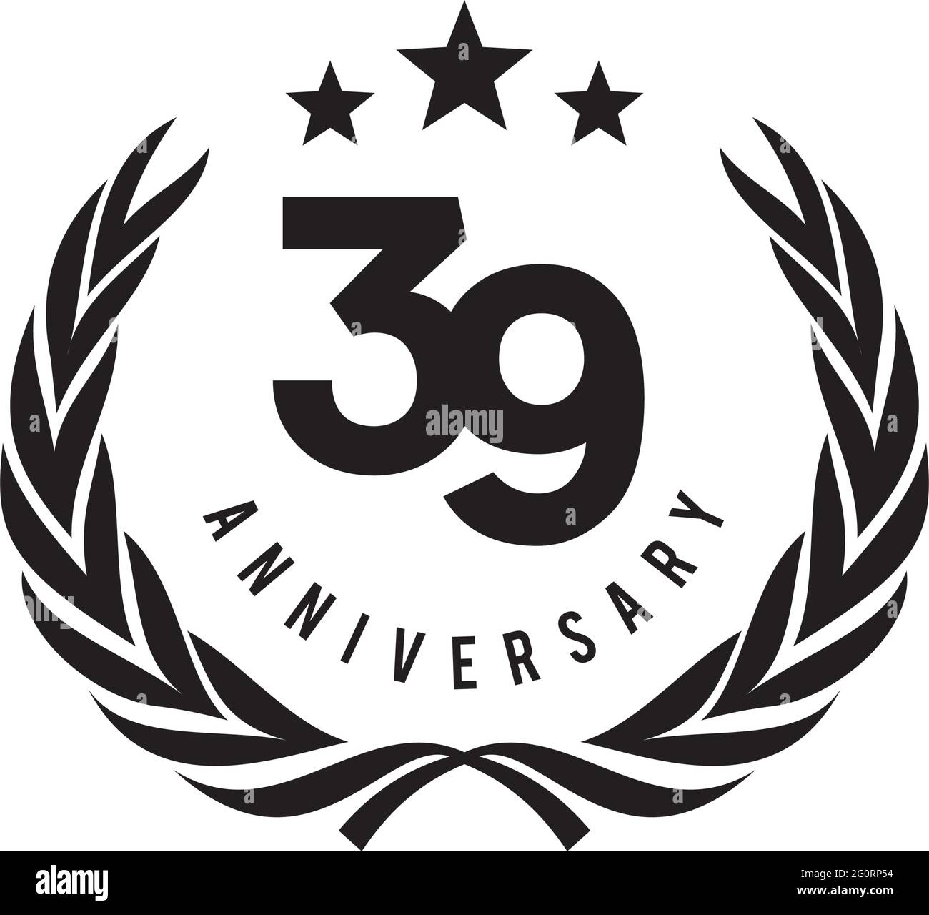 39th celebrating anniversary logo design vector template Stock Vector ...