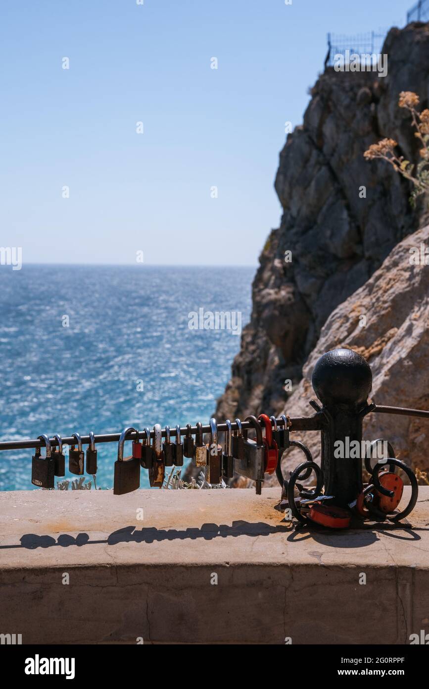 wedding traditional lock key in a popular place in Crimea, Yalta ...