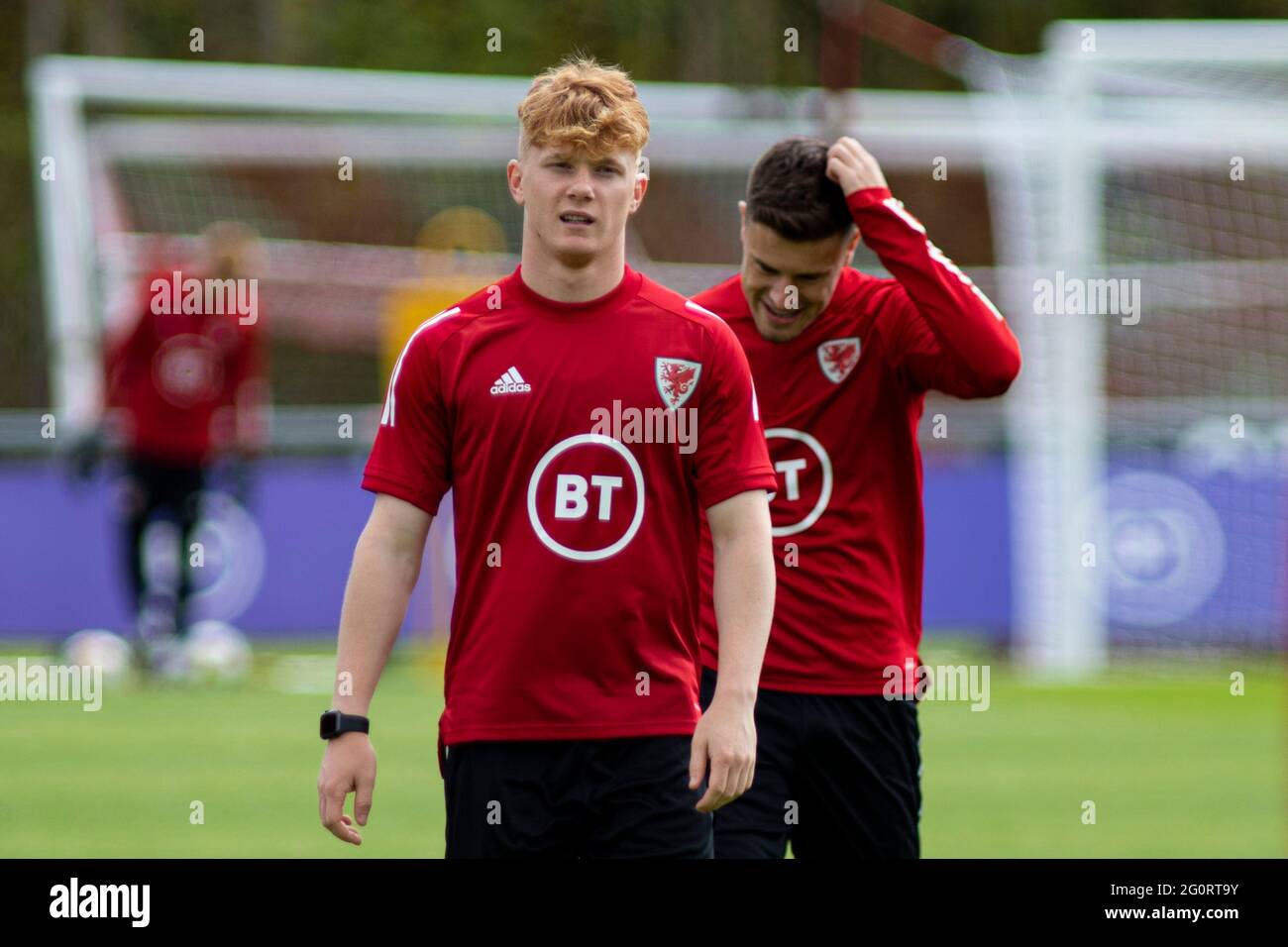 Llanelli, UK. 3rd June, 2021. Sam Pearson of Wales u21 during training ...