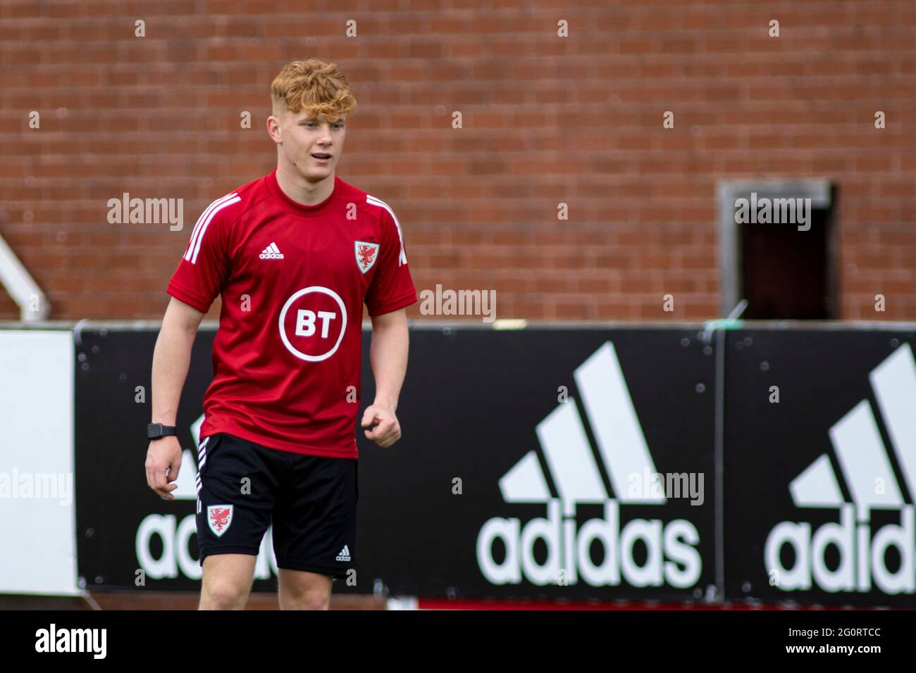 Llanelli, UK. 3rd June, 2021. Sam Pearson of Wales u21 during training ...