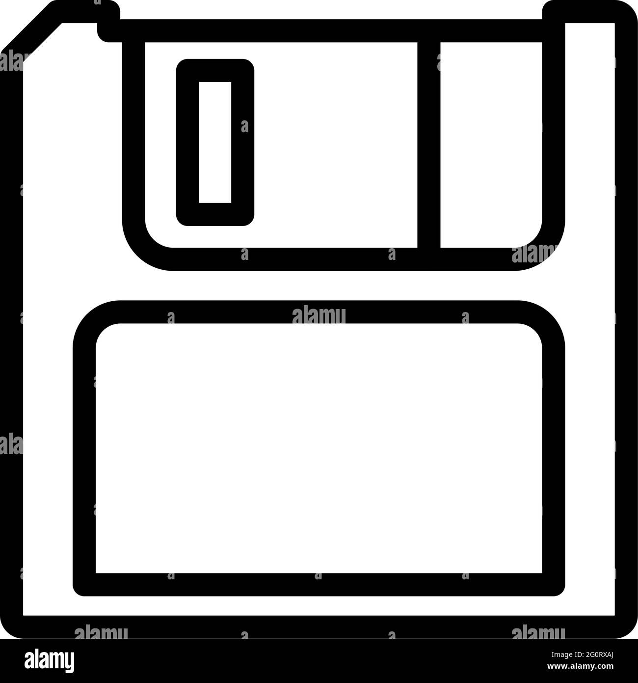 Floppy Icon. Editable Bold Outline Design. Vector Illustration Stock ...