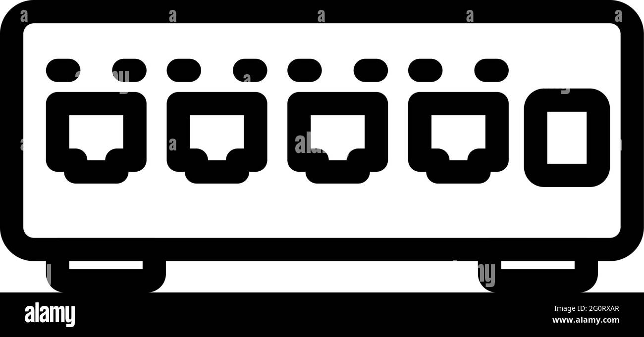 Ethernet Switch Icon. Editable Bold Outline Design. Vector Illustration ...