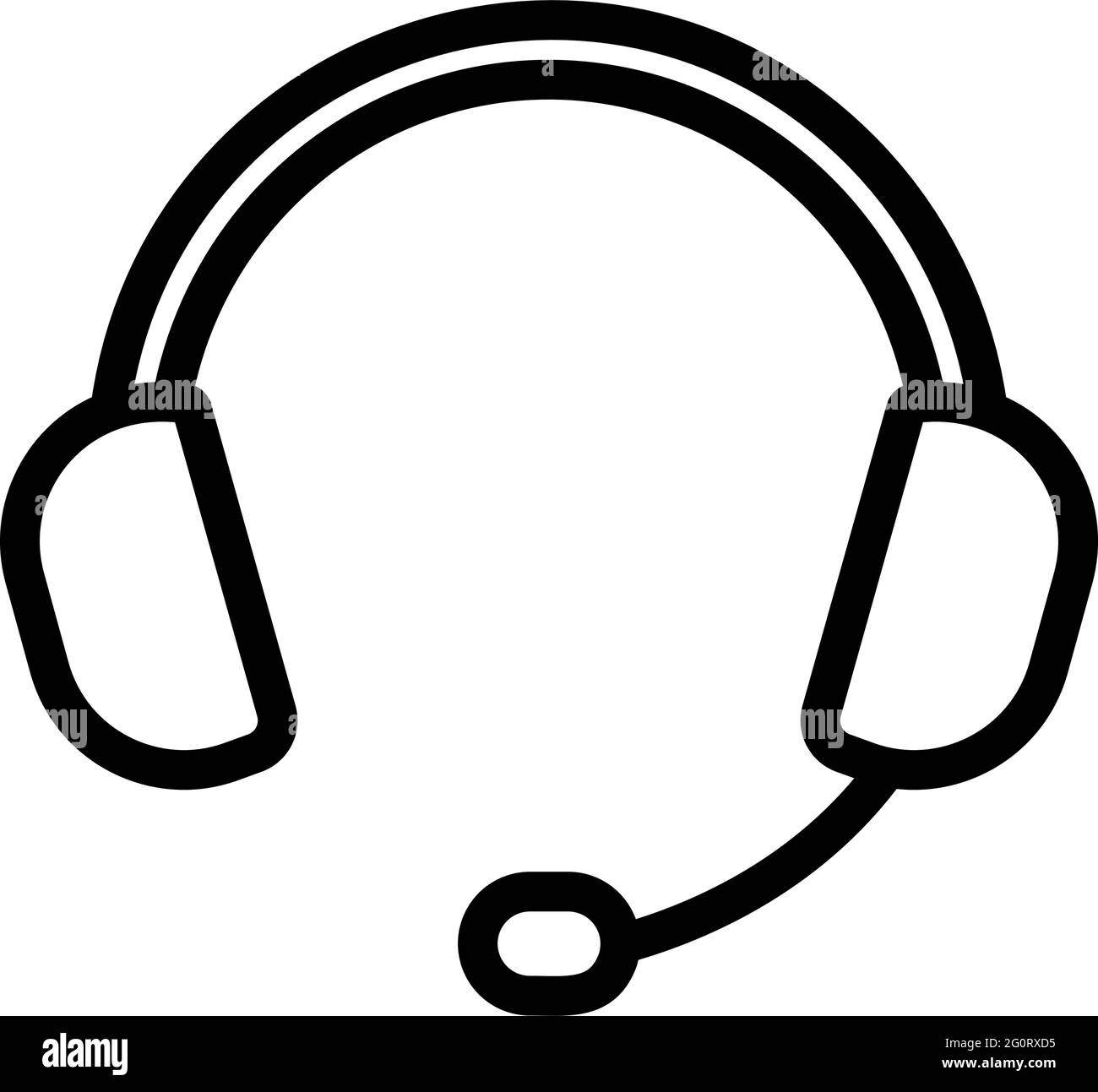 Headset Icon. Editable Bold Outline Design. Vector Illustration Stock ...