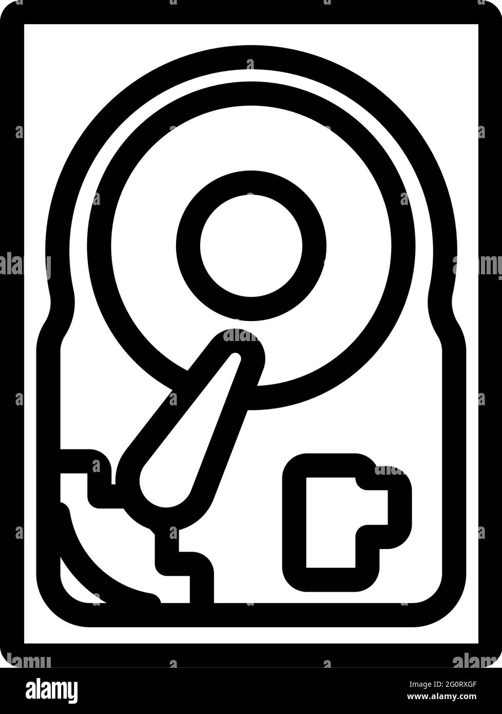 HDD Icon. Editable Bold Outline Design. Vector Illustration Stock ...