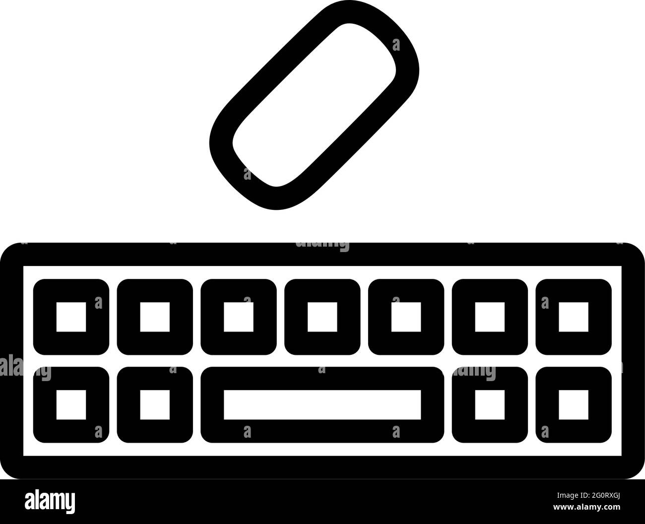 Keyboard Icon. Editable Bold Outline Design. Vector Illustration Stock ...