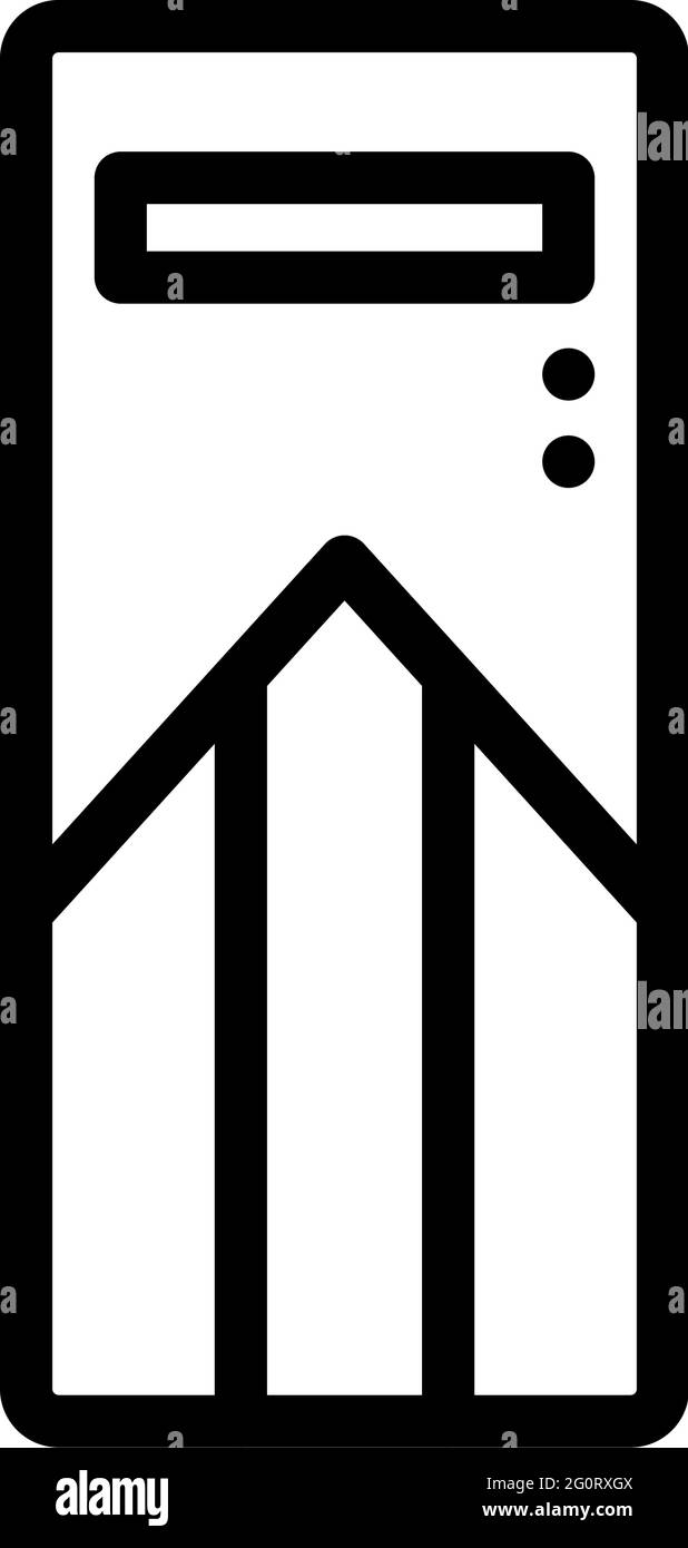 System Unit Icon. Editable Bold Outline Design. Vector Illustration ...