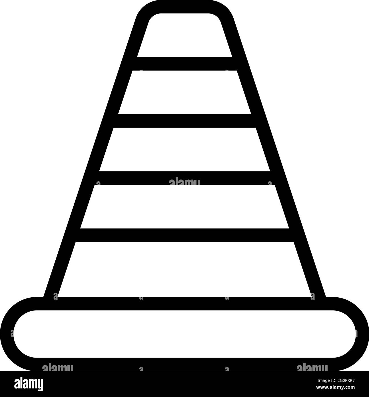 Icon Of Traffic Cone. Editable Bold Outline Design. Vector Illustration ...