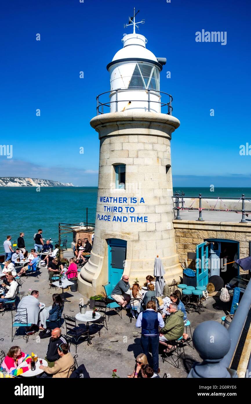 People eating and drinking at the Lighthouse Champagne Bar Folkestone ...