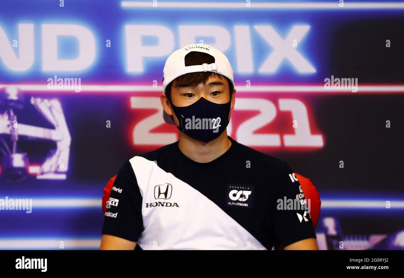 Baku, Azerbaijan. 03rd June, 2021. Yuki Tsunoda (JPN) AlphaTauri in the ...