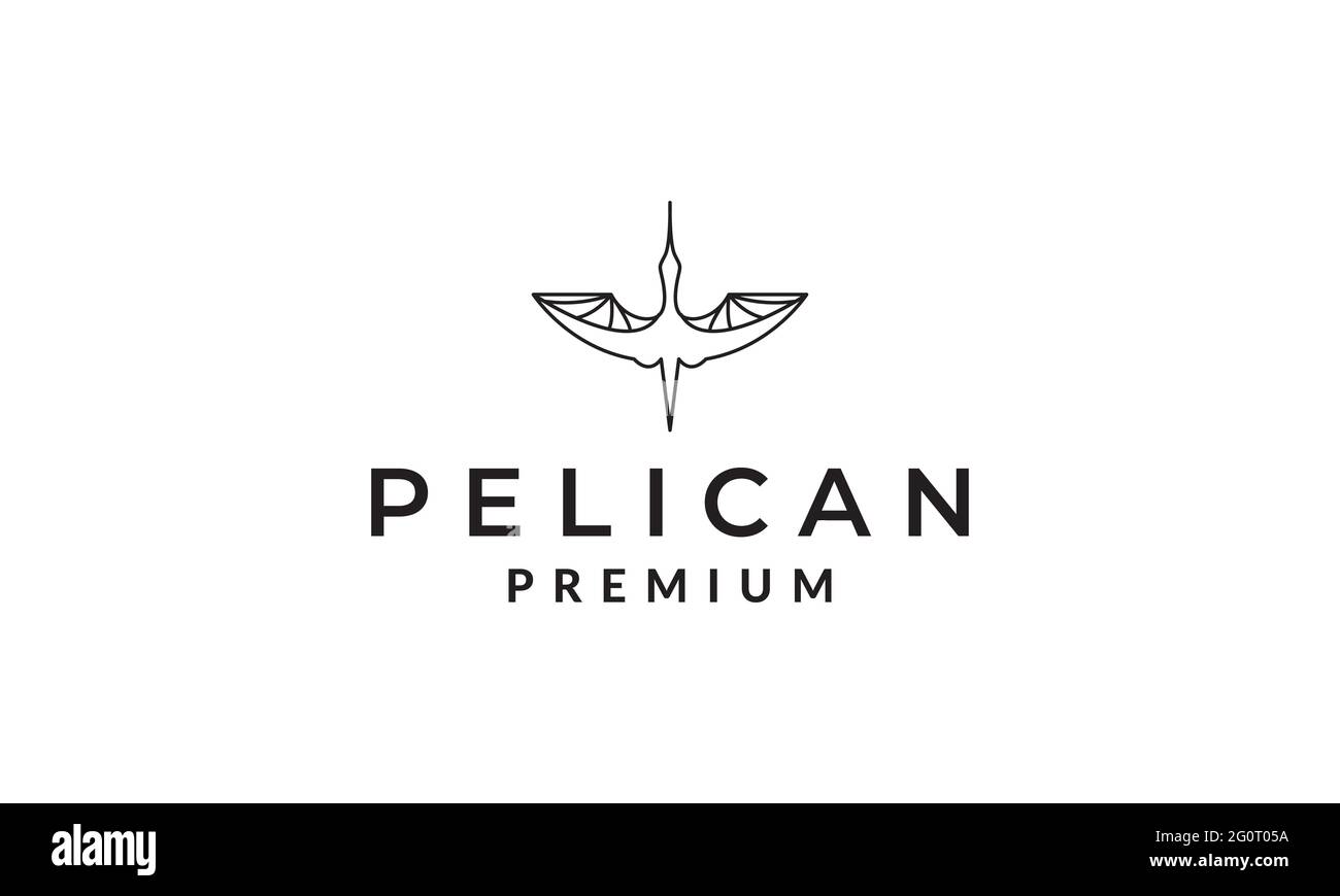 geometric fly bird pelican logo symbol vector icon illustration graphic ...