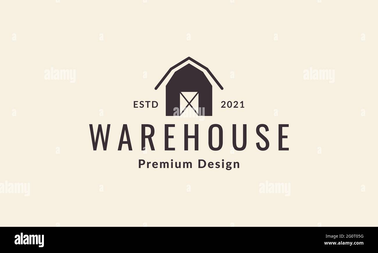 vintage warehouse simple logo symbol vector icon illustration graphic ...