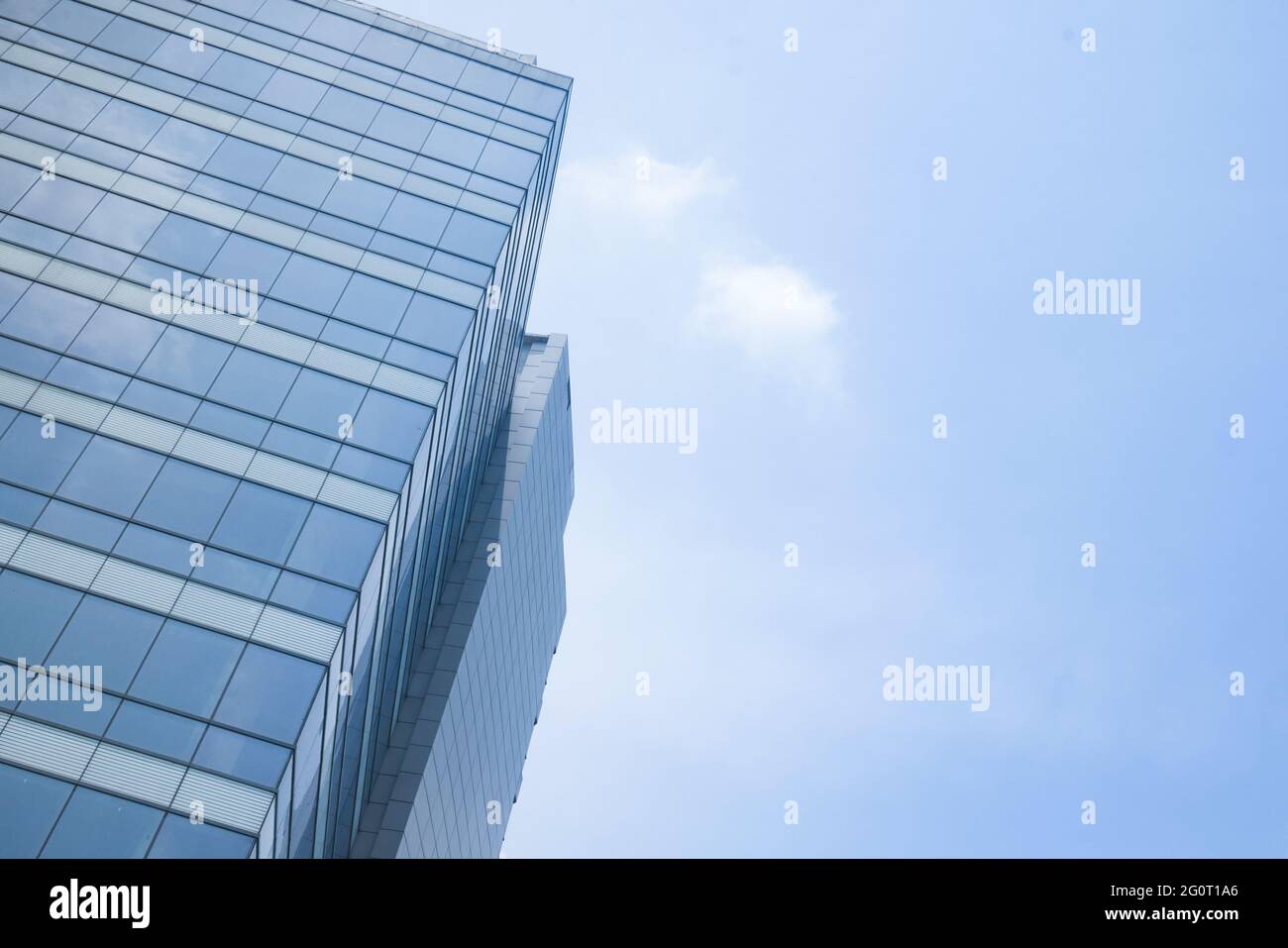 detail show modern financial buildings against blue background Stock ...