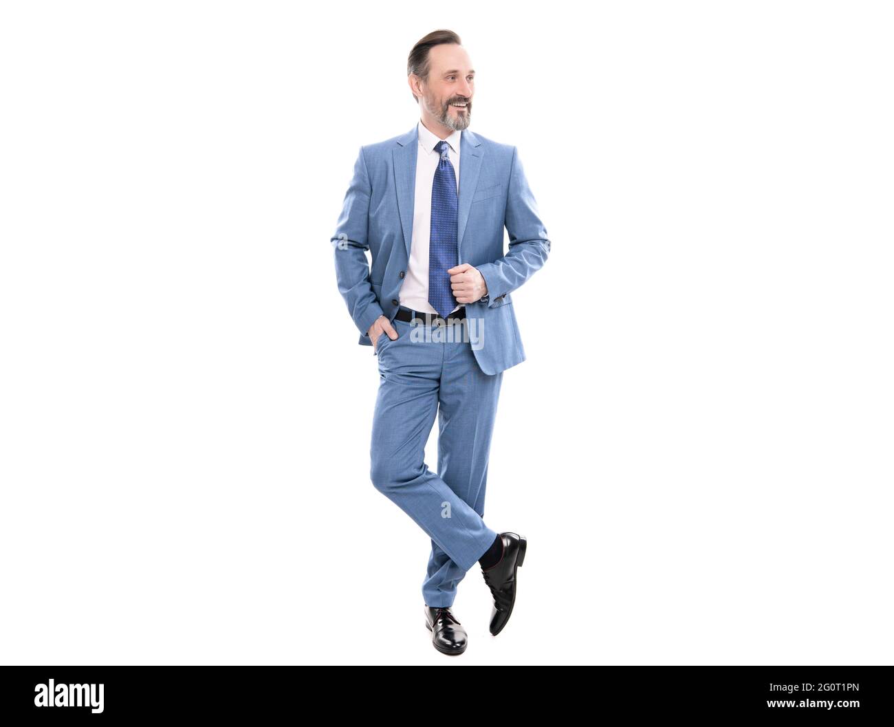 male formal fashion. happy bearded ceo. confident boss with graying ...