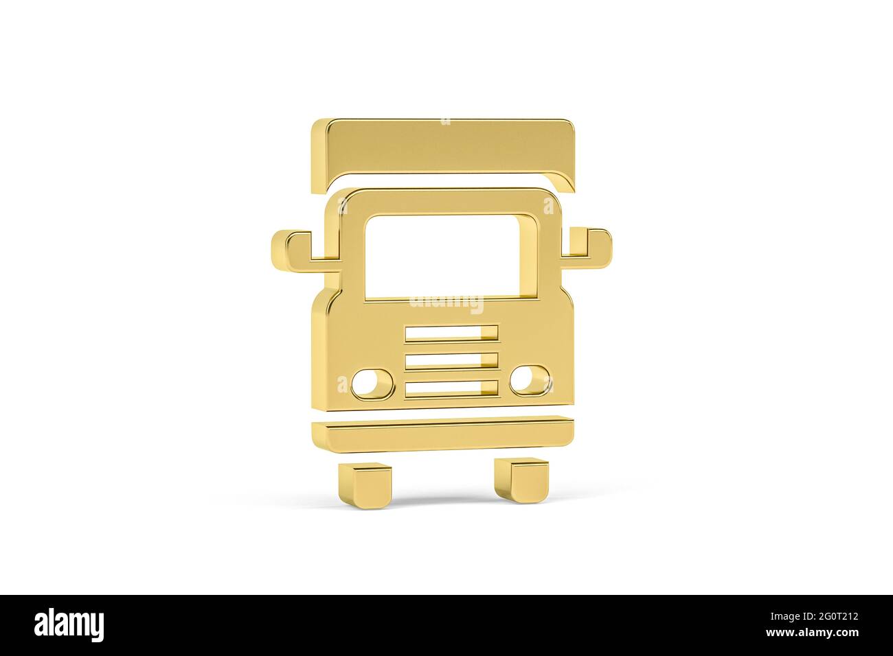 Golden 3d lorry icon isolated on white background - 3d render Stock ...