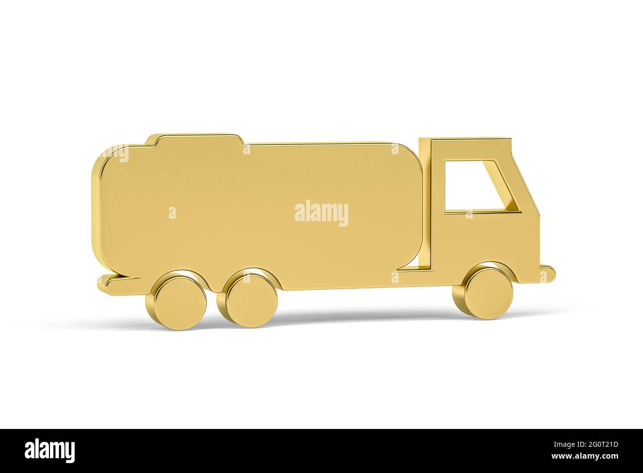 Golden 3d lorry icon isolated on white background - 3d render Stock ...